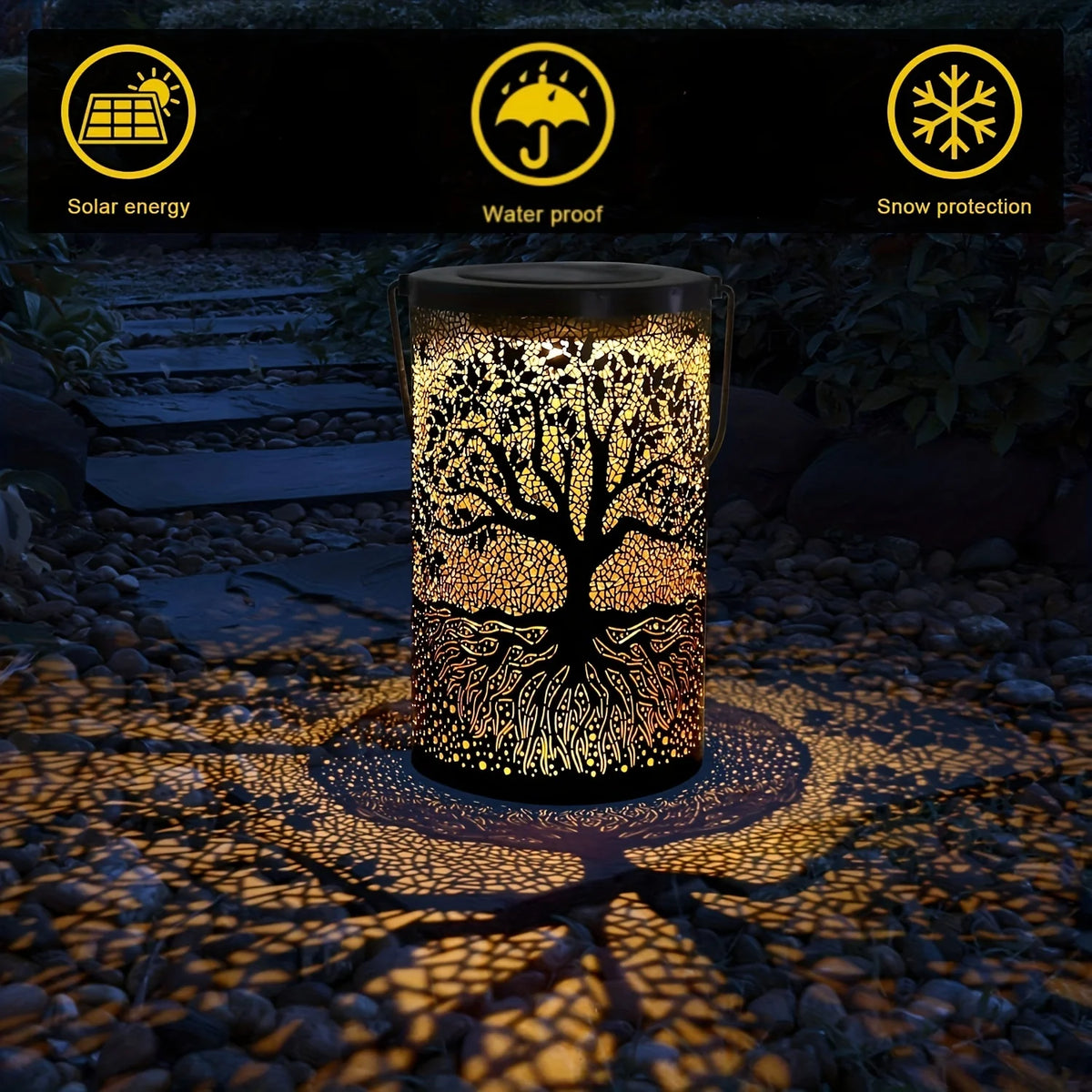 Solar LED Tree of Life Waterproof Hanging Lantern – Life Changing Energy
