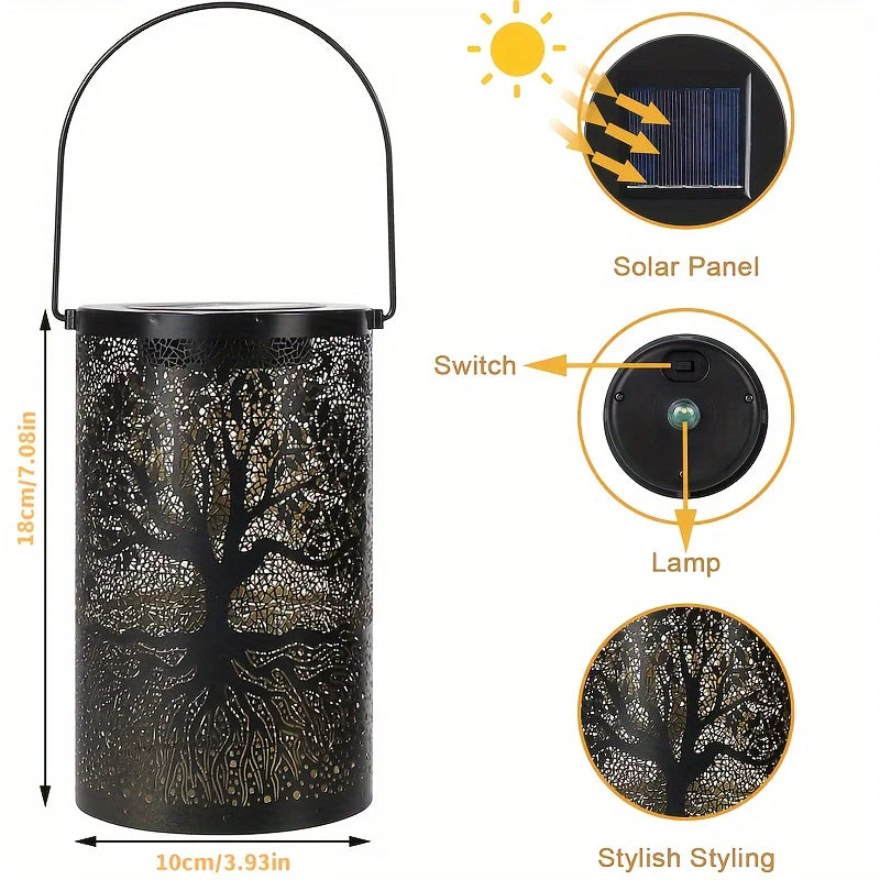 Solar LED Tree of Life Waterproof Hanging Lantern