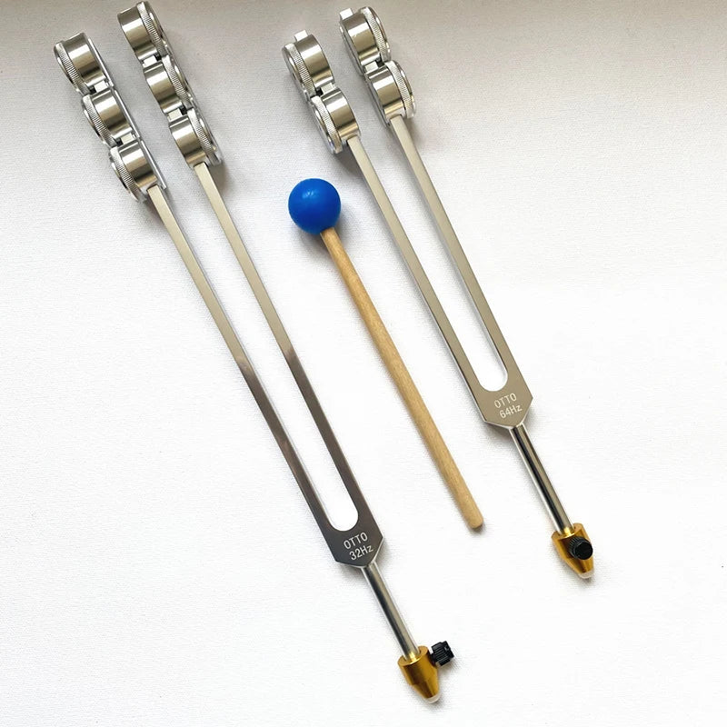 32Hz, 64Hz Otto Tuning Forks + FREE Pouch and Mallet